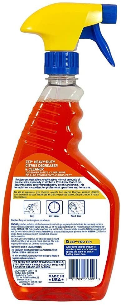 Zep Heavy-Duty Citrus Degreaser and Cleaner - 24 Ounce (Case of 2) | eBay