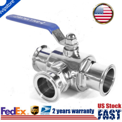 2 Inch Ball Valve 304 Sanitary Stainless Steel Manual 3 Way Ball Valve ...