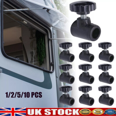 1/10PC For Polyplastic Window Stay Lock Replacement Knob Black Caravan ...