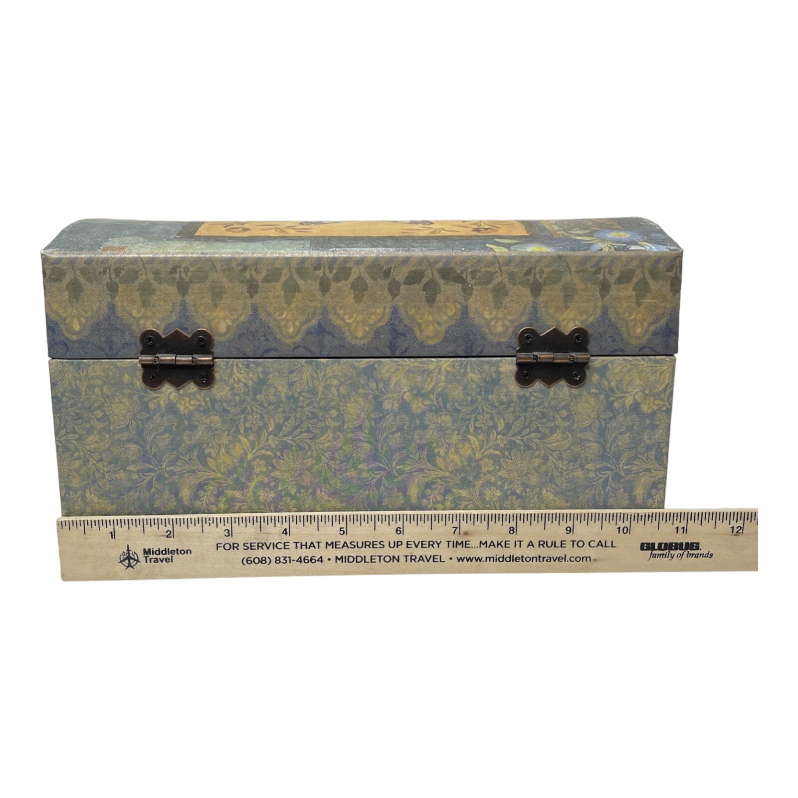 LANG BOB'S BOXES Butterflies & Flowers ANTIQUE DESK BOX Vintage Jewelry ...