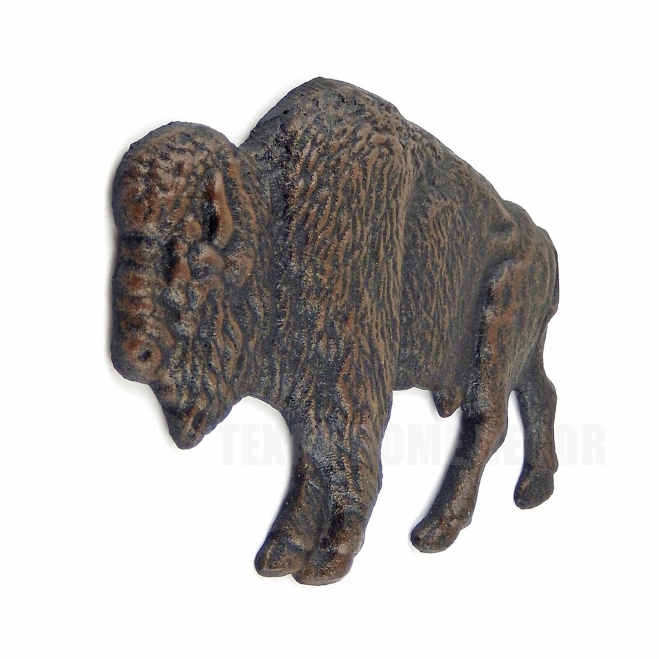 American Bison Buffalo Wall Decor Plaque Cast Iron Figurine Rustic ...