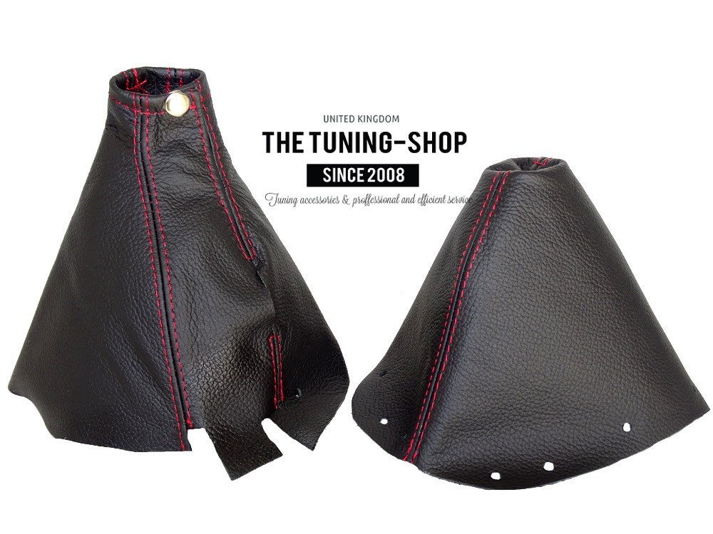 FITS NISSAN 300ZX SHIFT BOOT E BRAKE BOOT REAL LEATHER RED STITCHING ...