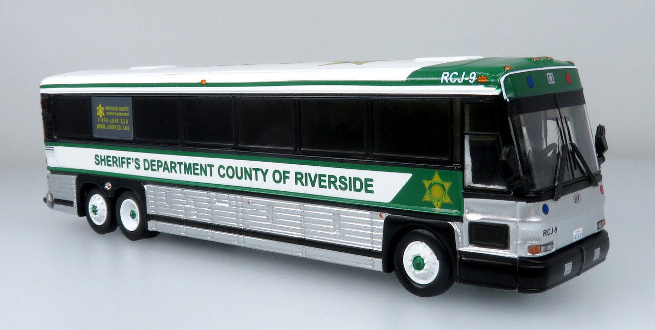 New! MCI D4000 Riverside County Sheriff Bus Iconic Replicas 1/87 Scale ...