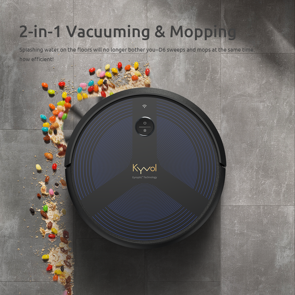 KYVOL Robot Vacuum Cleaner 2200Pa 2-in-1 Vacuuming & Mopping Gyroptic ...