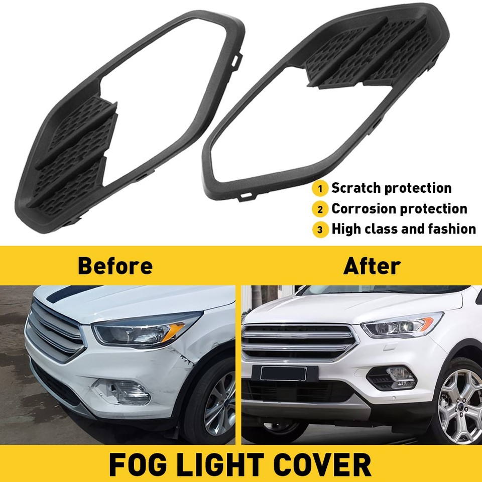 Pair Right & Left Side Fog Light Lamp Cover Bezel For Ford Escape 2017 ...