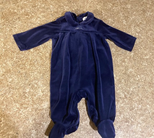 Ralph Lauren Baby Boys Navy Velour Romper Snap Feet 6 Mo. | eBay