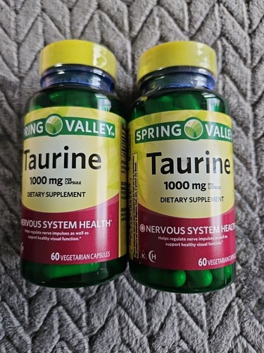 X2 Spring Valley Taurine 1,000 mg Double Strength 60 Vegetarian ...