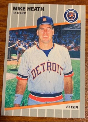 1989 Fleer #132 Mike Heath Front/Tom Brookens Error Card Detroit Tigers ...