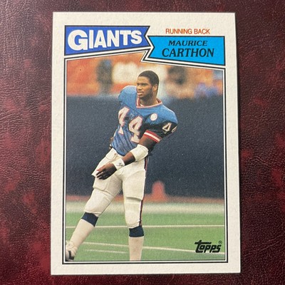 1987 Topps Set MAURICE CARTHON NFL ROOKIE #12 GIANTS - NM/MINT+ *HIGH ...