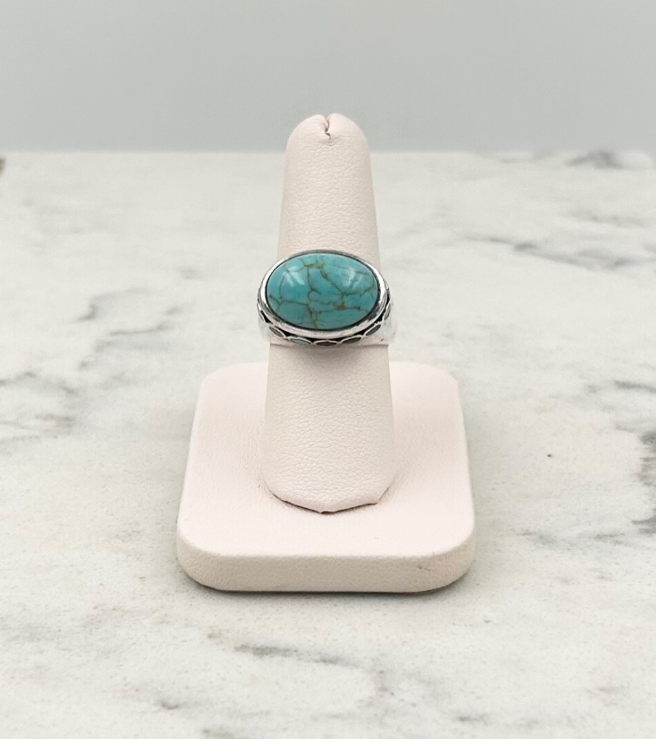 Sterling Silver Turquoise Statement Ring Multi Gem Accents Size 7 P-13705 | eBay
