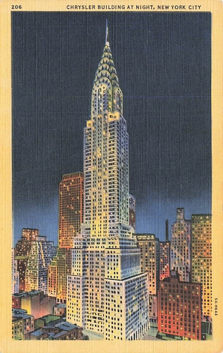 Postcard Chrysler Building at Night New York City NH1 | eBay