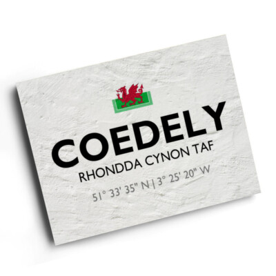 A3 PRINT - Coedely, Rhondda Cynon Taf, Wales - Lat/Long ST0185 | eBay UK
