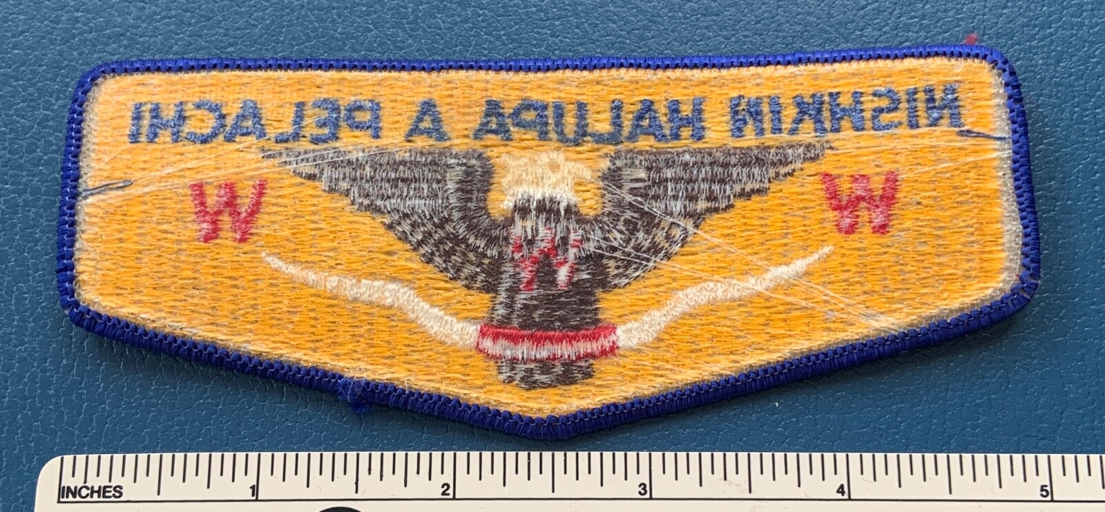 Vintage OA NISHKIN HALUPA A PELACHI Lodge 489 Order of the Arrow FLAP ...
