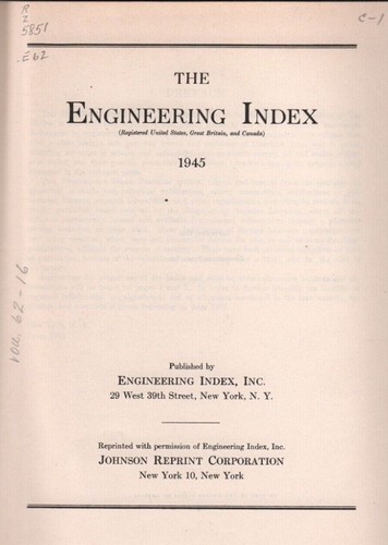 The Engineering Index 1951 by Engineering Index Inc FAA 011918AME | eBay