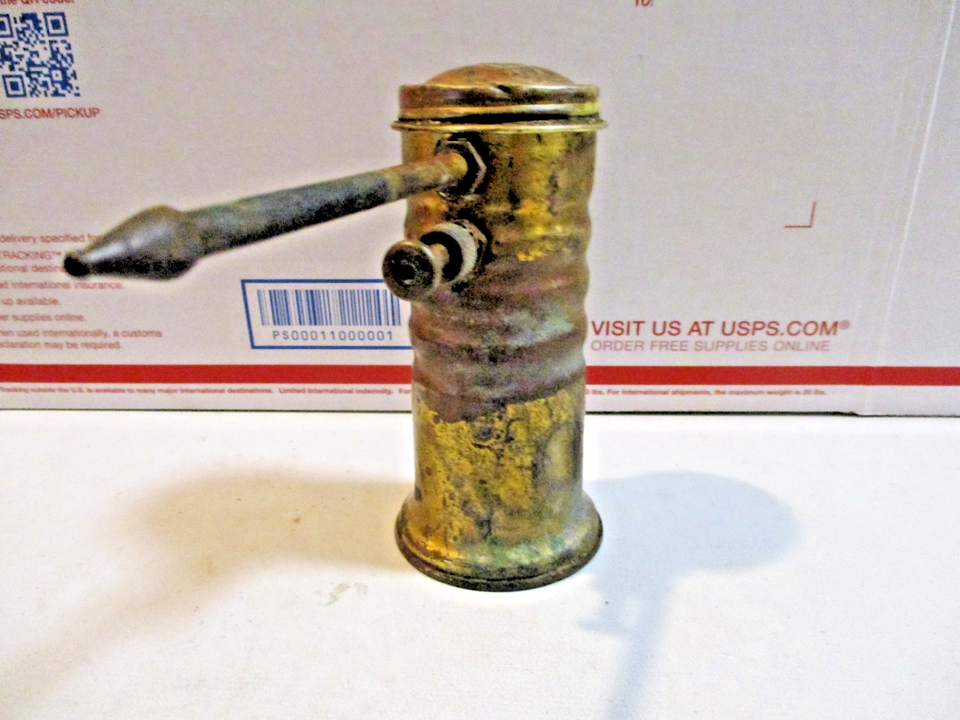 Vintage EAGLE Finger Pump Brass Oiler Oil Can Straight Shaft | eBay