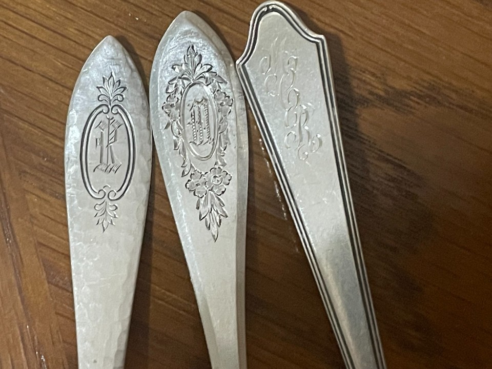 3 Sterling Silver Teaspoons Monogrammed Flatware 60g | eBay