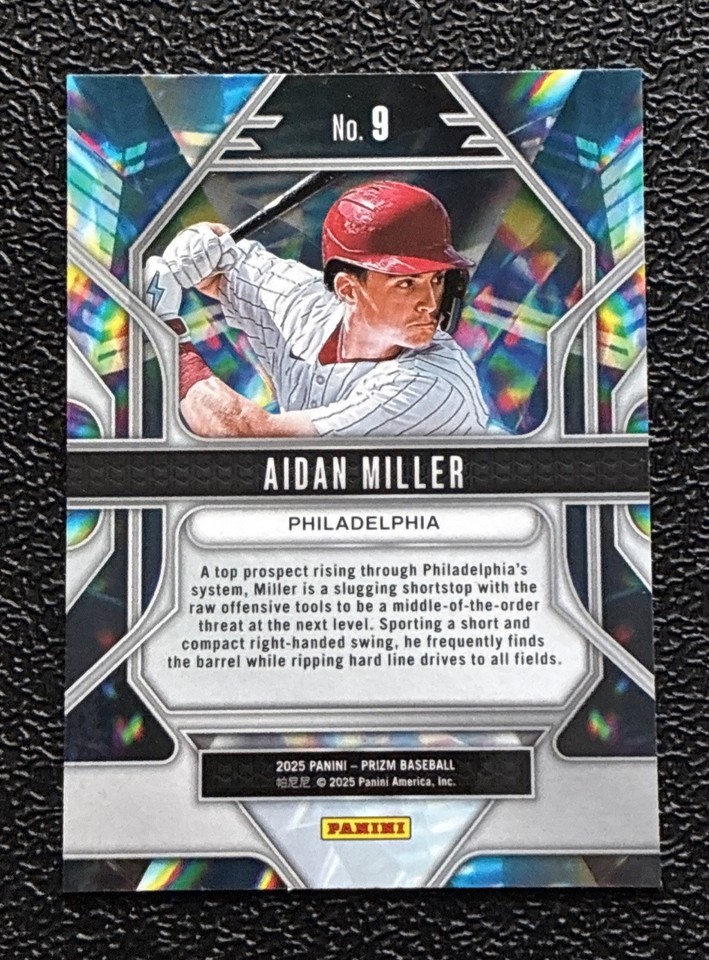 Aiden Miller *Prizmatic* 2025 Panini Prizm Baseball #9 Phillies 🌟Top ...