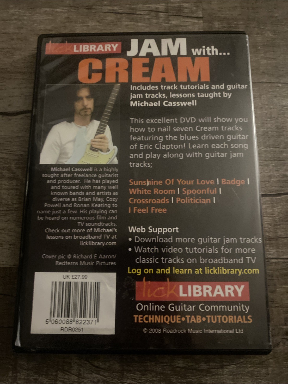 Lick Library JAM WITH Eric Clapton's CREAM Guitar Video Lesson 2-DVD ...