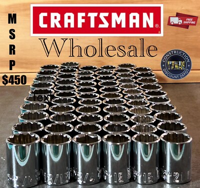 Craftsman 12 Point 1/2" Drive Socket Lot of 66 | 3/4in. | Chrome ...