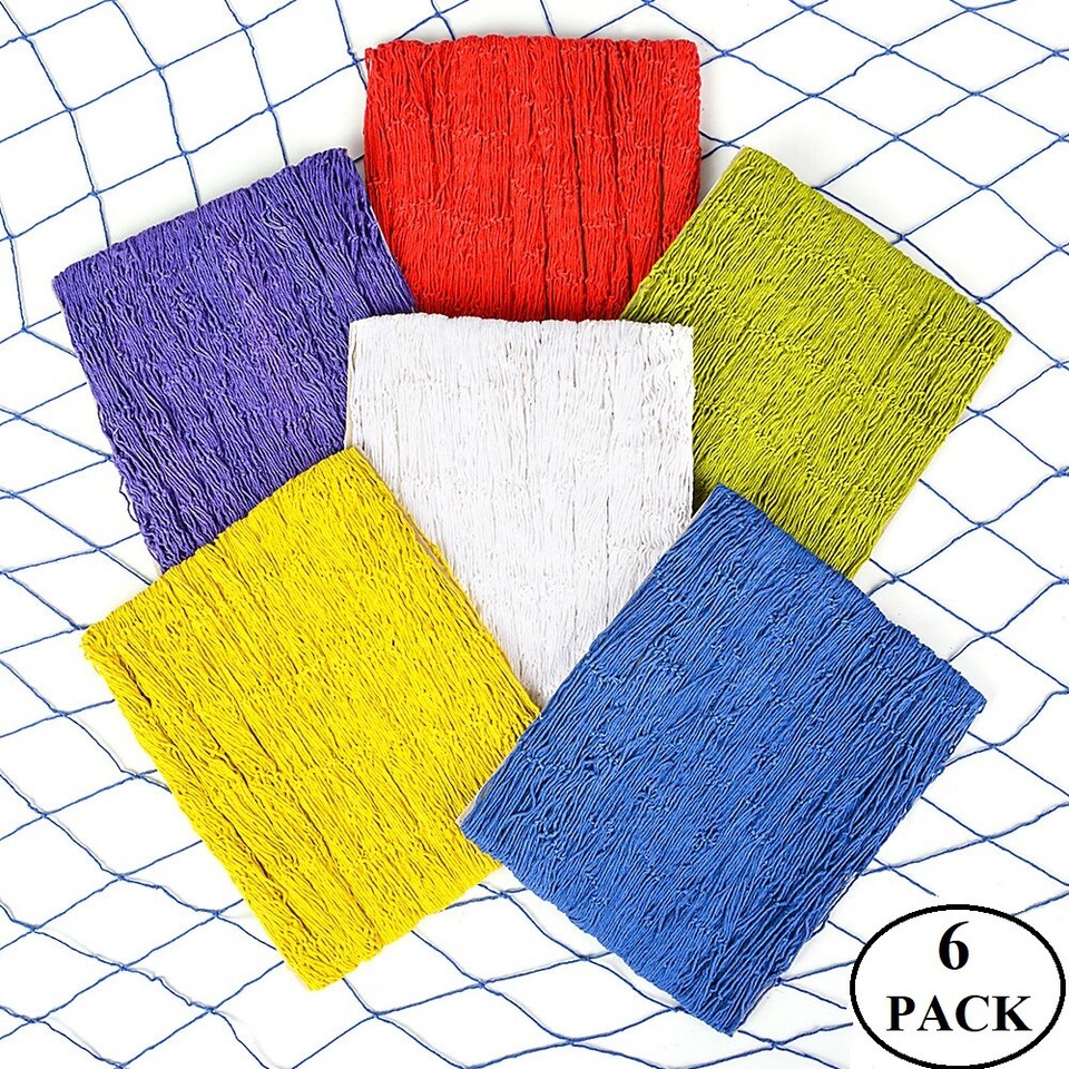 Colorful Cotton Fish Nets (6 Ft x 15 Ft) Nautical Pirate Hawaiian Luau ...