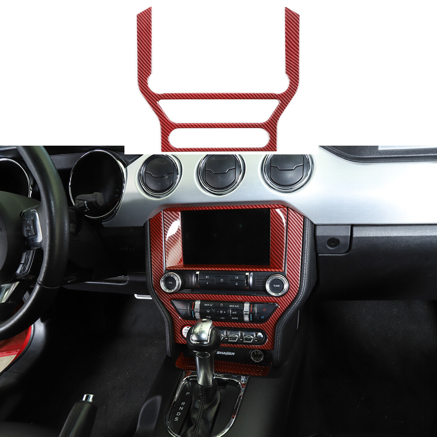 21x Steering Wheel Dashboard Gear Shift Trim Kit For Ford Mustang 15 ...