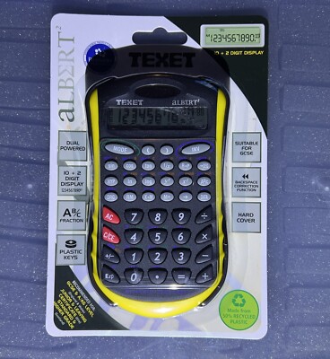 Texet Albert 2 Dual Powered Scientific Calculator GCSE Suitable, Case ...