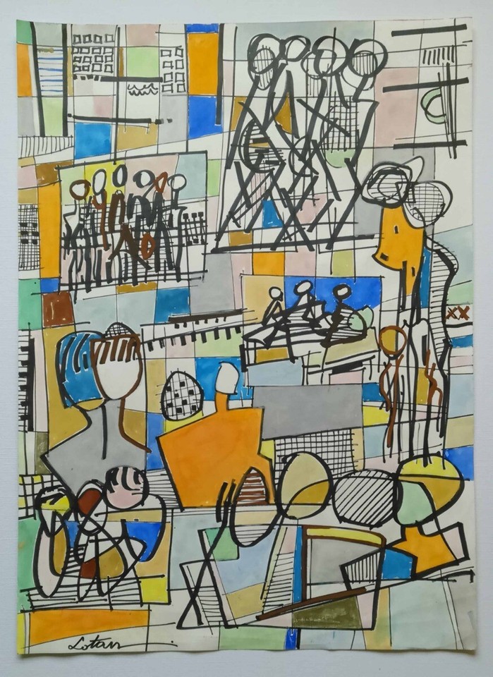 YONA LOTAN 2 Painting s Modern Israel Jewish Art Europe Paris Painter ...