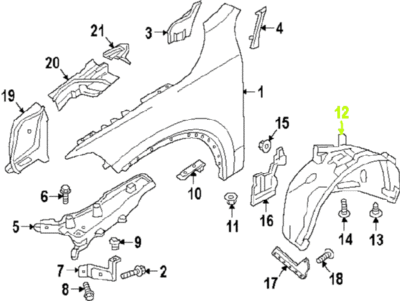 Volvo XC90 16 - 17 OEM Fender Liner Splash Guard 31694646 Front Right ...