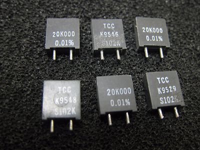 Lot of 5 20K000 TCC TxCC S102K Series Metal Foil Resistors 0.01% 20KΩ ...