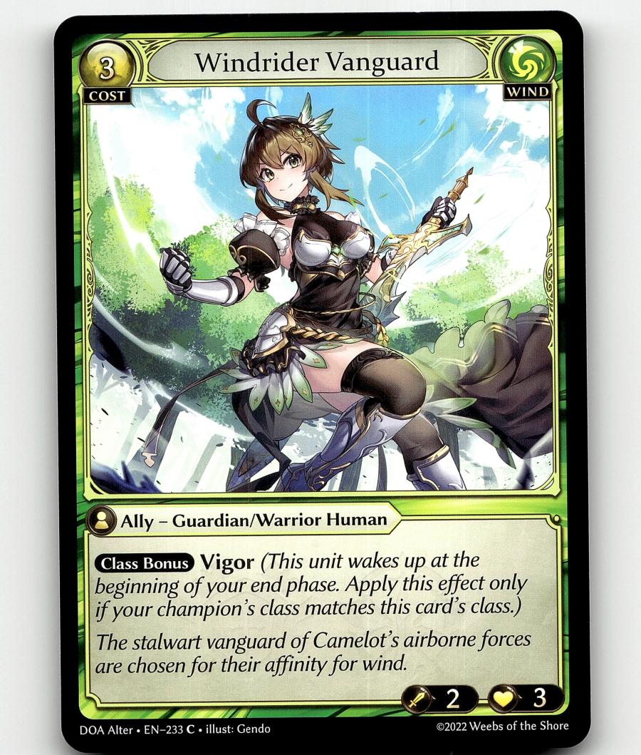 Grand Archive TCG Windrider Vanguard Dawn of Ashes Alter Ed. Common | eBay