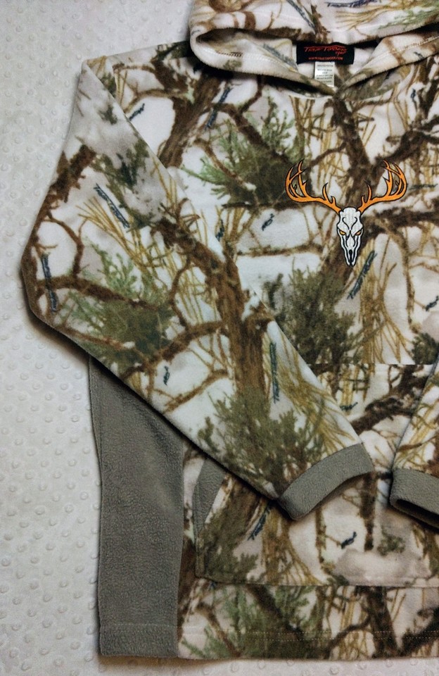 True Timber Snow Camo Polar Fleece Pullover Hoodie 2XL Embroidered Deer ...