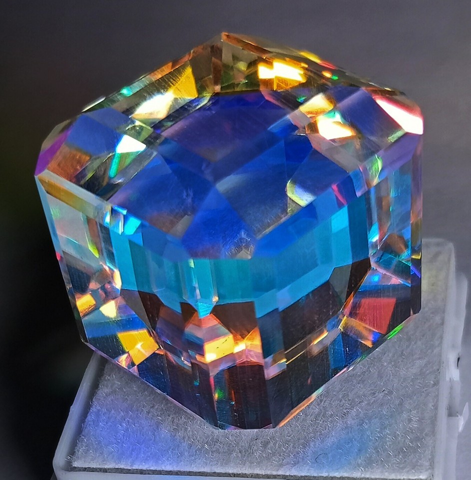 Superb Natural Mystic Topaz Rainbow Color Cube Cut Certified 108.40 Ct ...