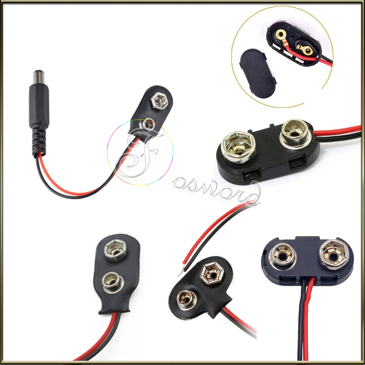 PP3 9V BATTERY SNAP CLIP SNAP CONNECTOR CABLE LEAD BATTERY HOLDER CELL ...