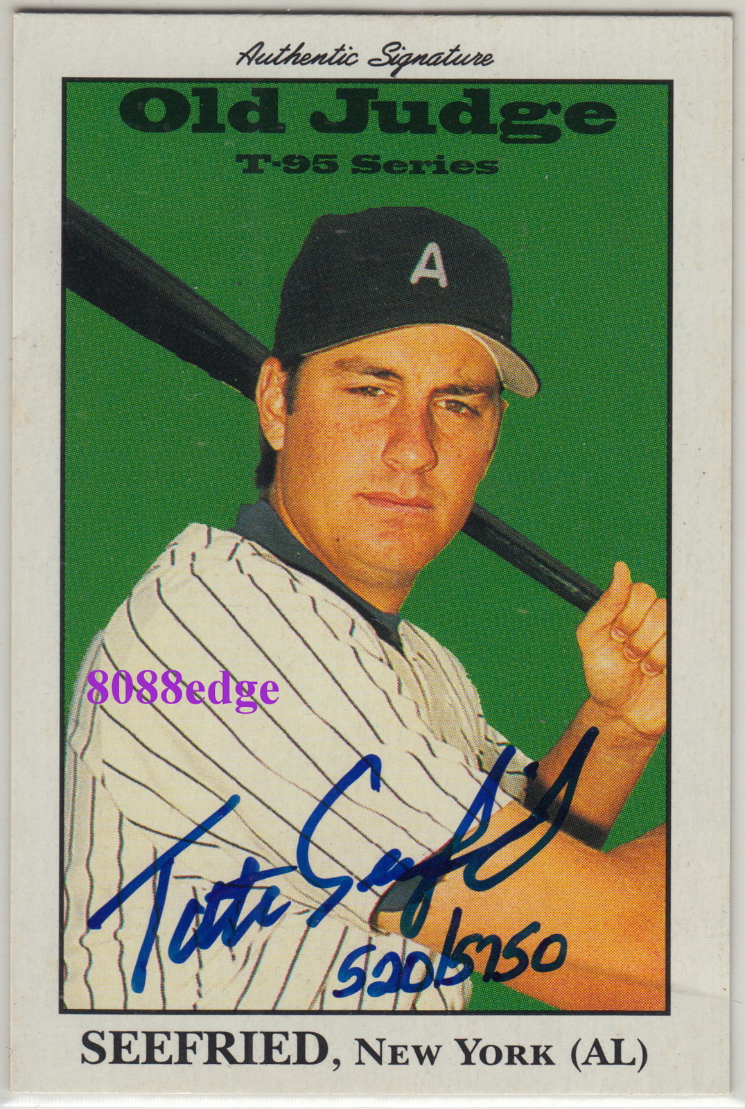 1995 OLD JUDGE SIGNATURE ROOKIE #29:TATE SEEFRIED #/5750 AUTOGRAPH AUTO ...