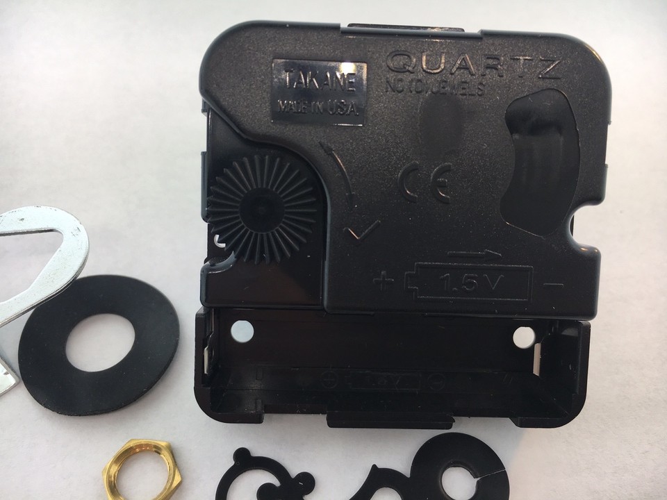 Takane Quartz Battery Clock Movement with Hands 1 1/4" Shaft fits 3/4 ...