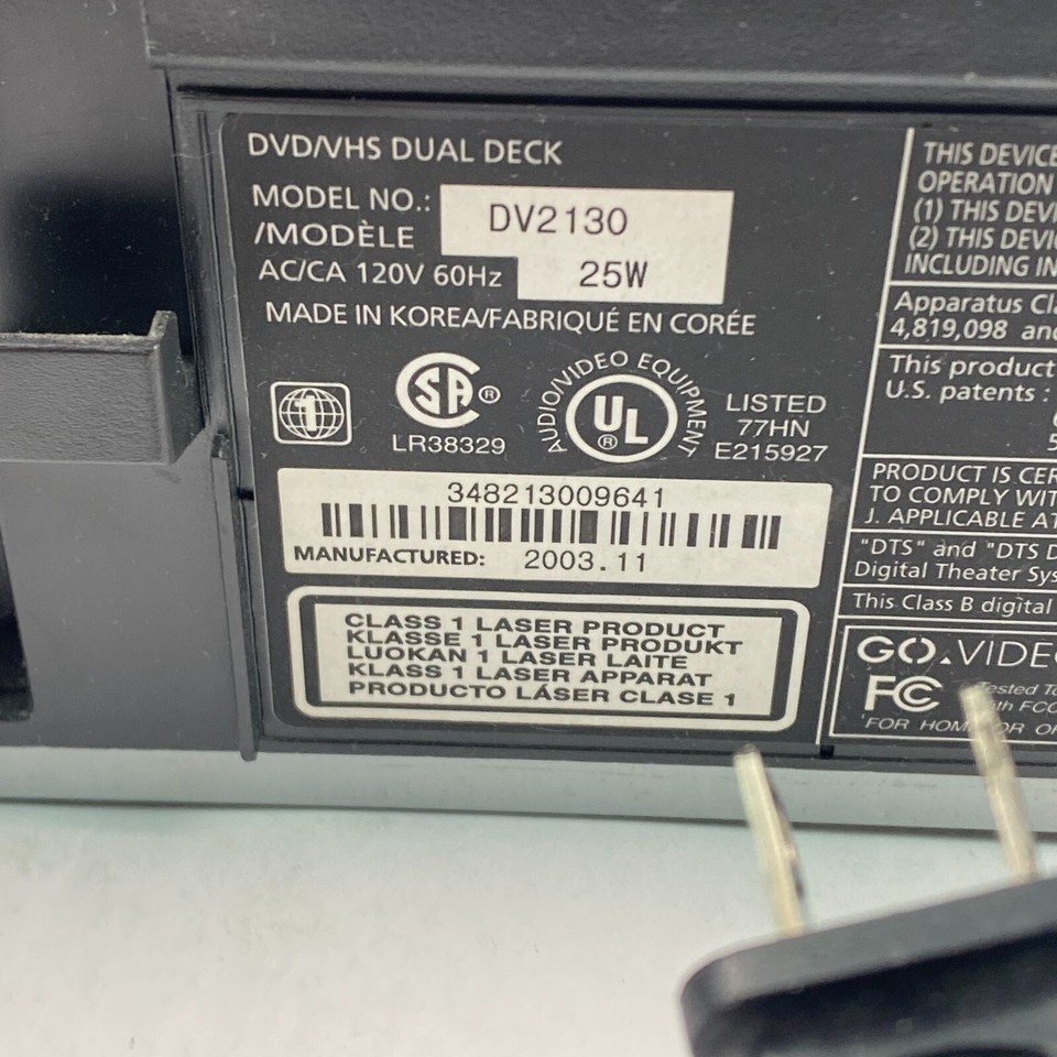 Go Video DVD VHS Combo Player Model DV2130 With Remote TESTED | eBay