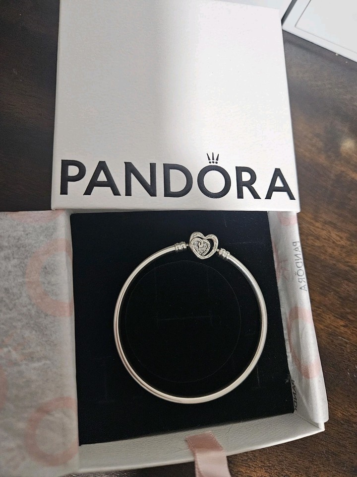authentic pandora bracelet with engrave message in a heart | eBay