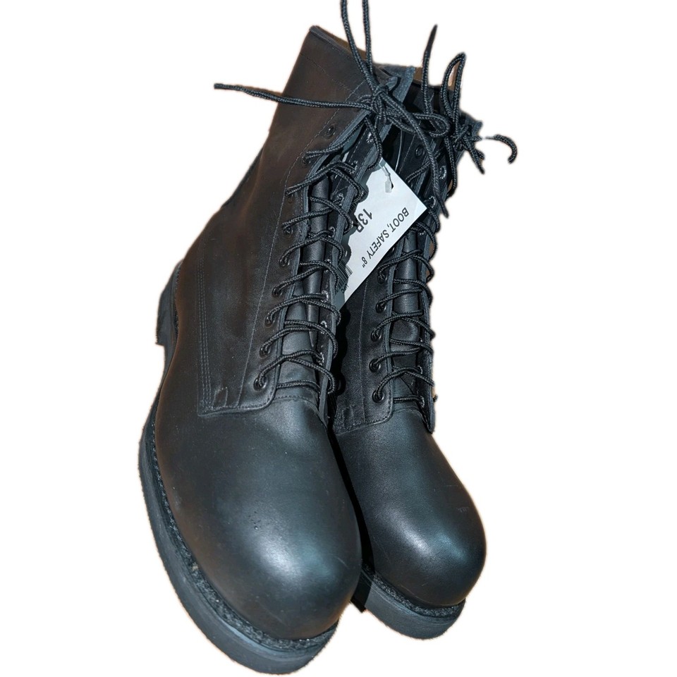 Addison Shoe Co. Men's Size 13R Steel Toe Safety Combat Boots Black ...