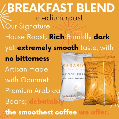 Sarasota Coffee Ground Packets | Gourmet Medium Roast Bulk Coffee Packs ...
