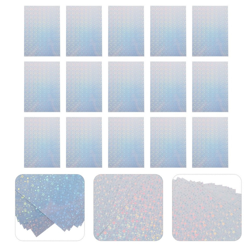 24 Sheets Self-adhesive Vinyl Colored Decals Holographic Embossing ...