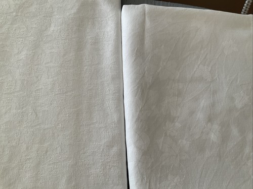 WHITE DAMASK TABLECLOTHS X 2. 80 X 52. 68 X 52. INCHES | eBay UK