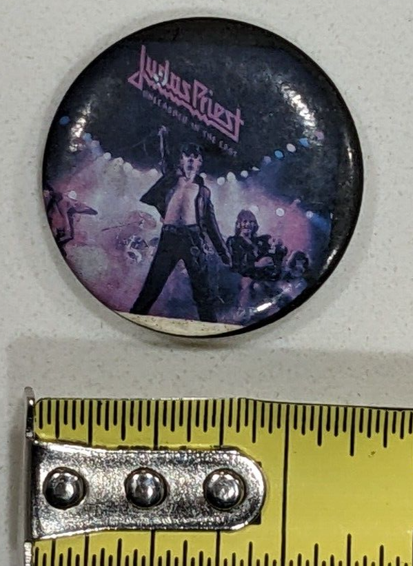 VINTAGE HEAVY METAL JUDAS PRIEST COLLECTIBLE BUTTON 1.5 INCH -22 | eBay