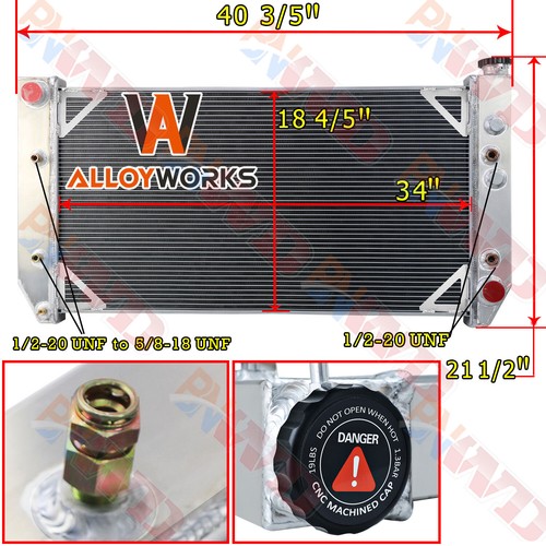 3 Row Radiator For 82-1991 Chevy C/K C10 C20 K10 K20 GMC 1500 2500 6.2L ...