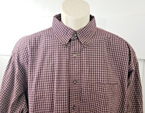Haggar Clothing Co Men's Long Sleeve Shirt Large Logo Buttons Plaid | eBay