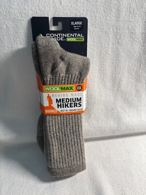 CONTINENTAL DIVIDE WOOLMAX MEDIUM HICKERS SOCKS 1 PAIR NEW MEN XLARGE ...
