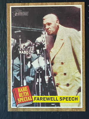 2011 Topps Heritage Babe Ruth Special #144 Farewell Speech | eBay