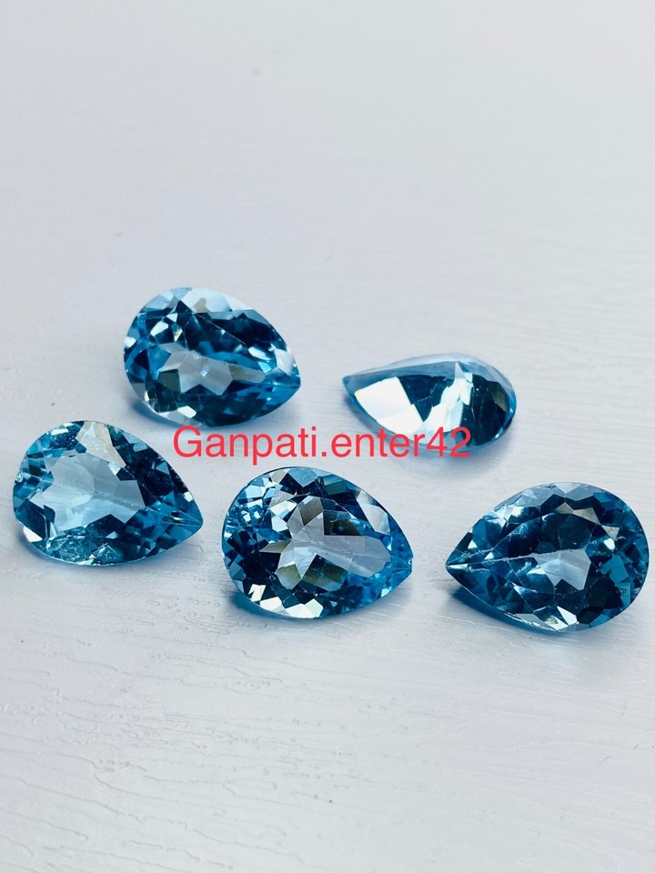 BLUE TOPAZ FACETED PEAR CUT 14x9 MM CALIBRATED SIZE LOOSE GEMSTONE E | eBay