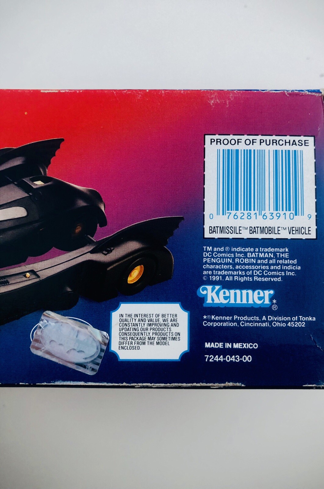Batmissile Batmobile 1991 Batman Returns by Kenner(Complete) | eBay