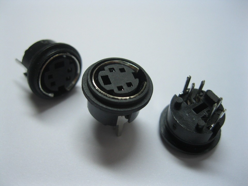 10 Pcs Mini 4 Pin Circular PCB Mount DIN Connector Snap and Lock ...