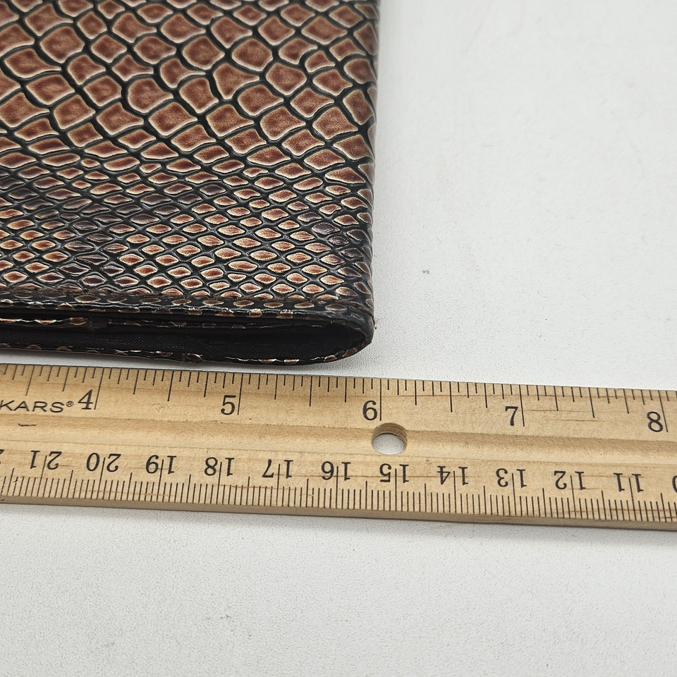 Miche Purse Shell Clutch Snake Print Faux Leather Bronze Brown Magnetic ...